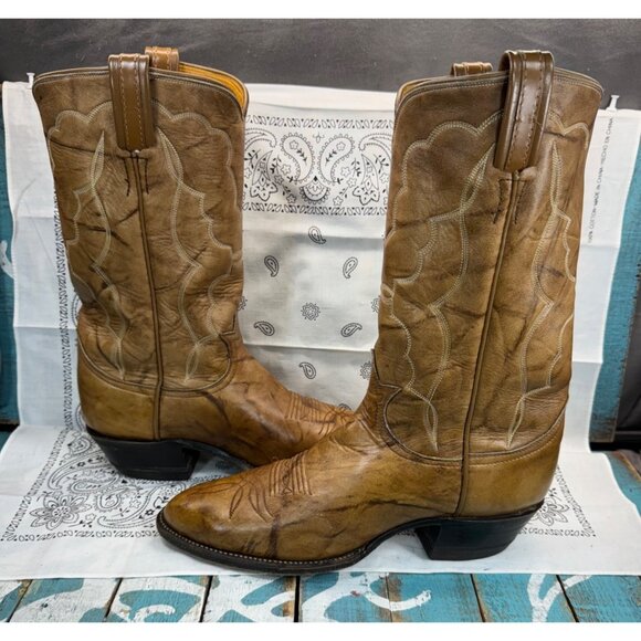 Tony Lama | Shoes | Vtg Rare Tony Lama Black Label Tan Marbel Leather ...